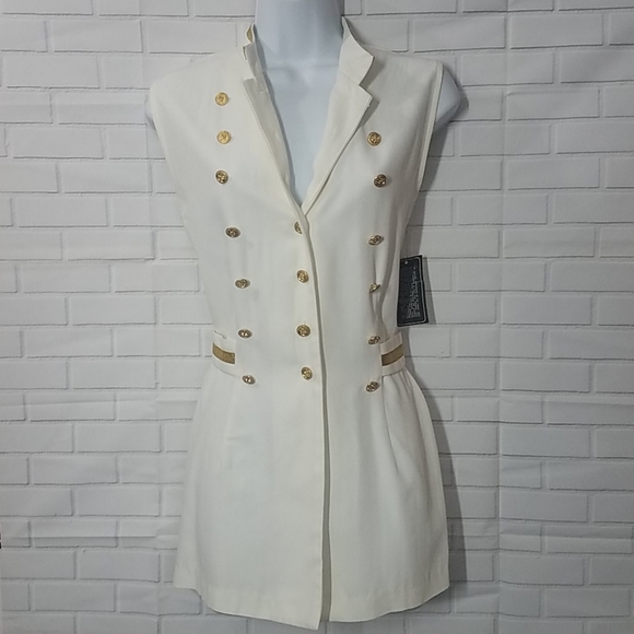 synari | Tops | Nwt Vintage Sailor Military Style White Top | Poshmark